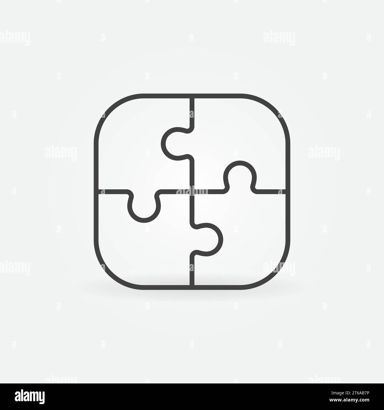 Puzzle with four Pieces outline vector concept icon or design element ...