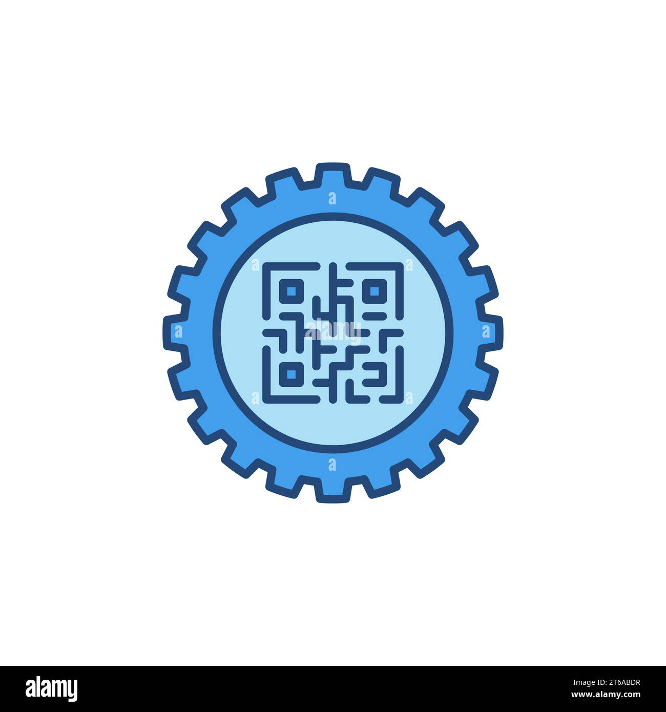 Gear with QR Code inside vector concept colored icon or symbol Stock ...