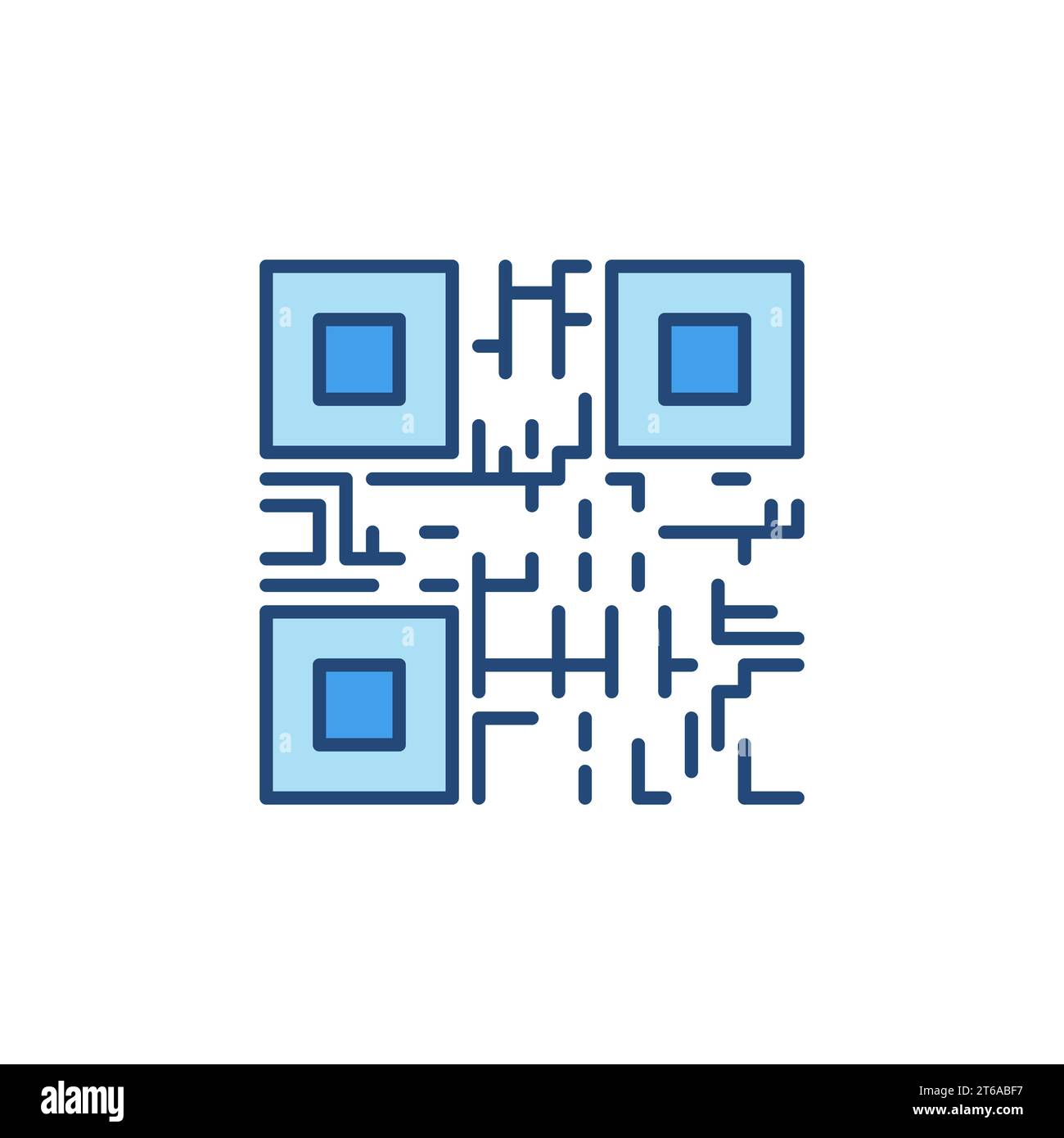 Vector QR Code vector concept line blue icon or sign Stock Vector Image ...