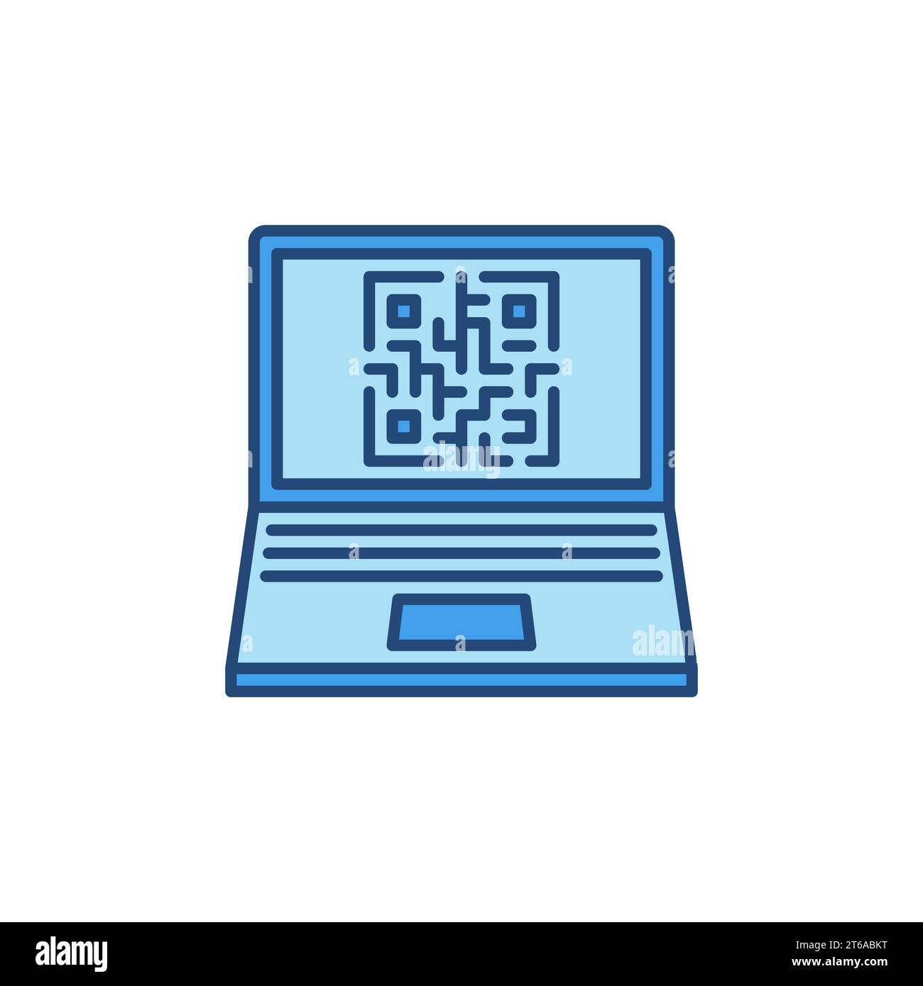 Laptop Screen with QR Code vector concept colored icon or logo element ...