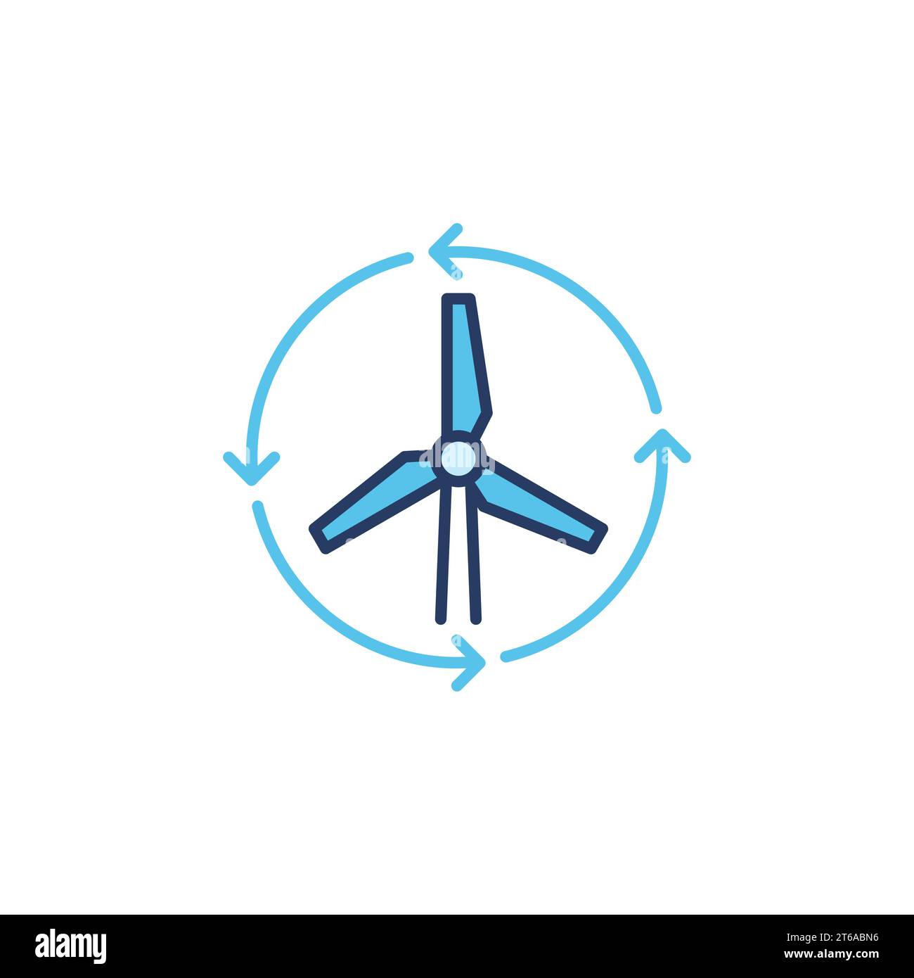 Wind Turbine inside Arrows colored icon - Wind Energy vector concept ...