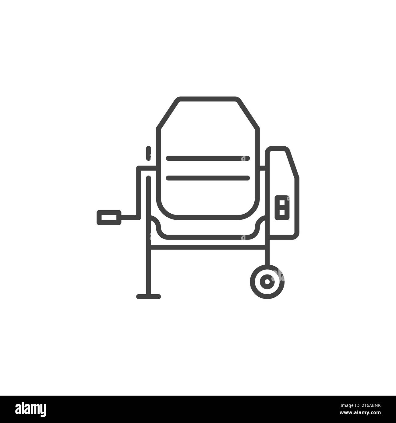 Concrete Mixer vector concept icon or symbol in outline style Stock ...