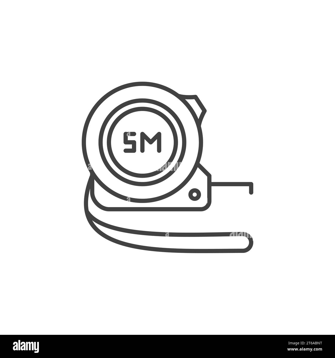 Measuring Tape 5 meters vector concept icon or symbol in thin line ...
