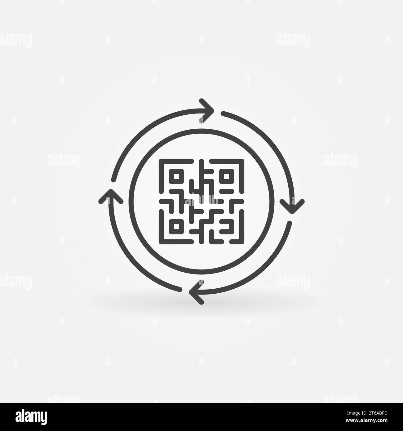 QR Code with Round Arrows outline vector concept icon or design element ...