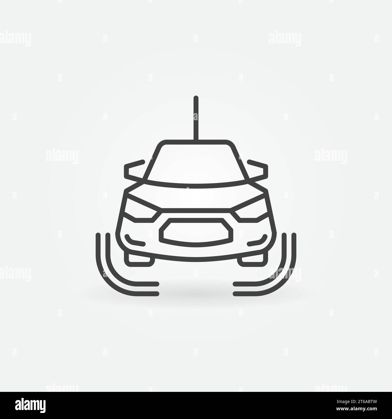 Self-Driving Car vector concept icon or symbol in thin line style ...