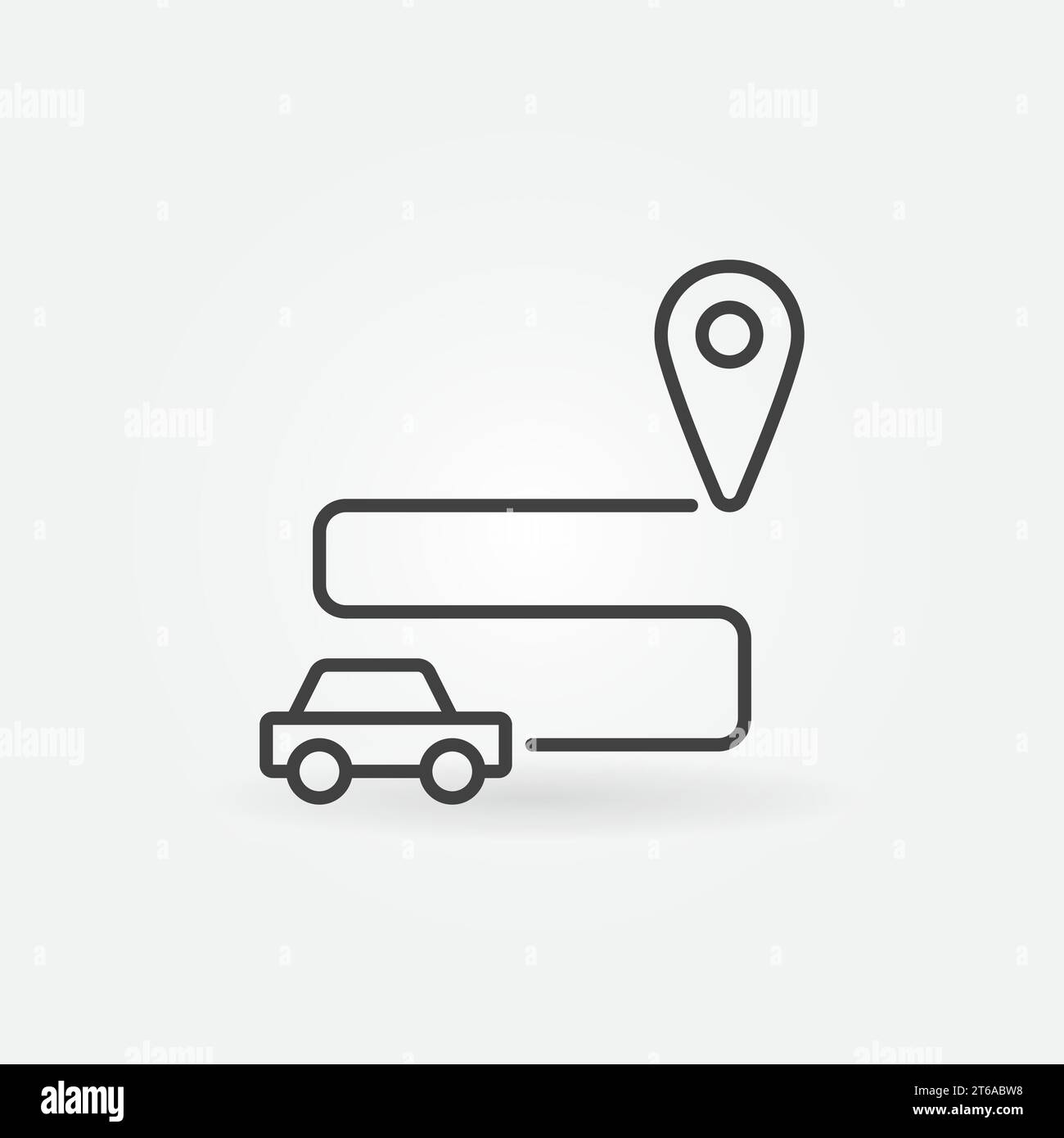 Self-Driving Car vector concept icon or symbol in thin line style Stock ...