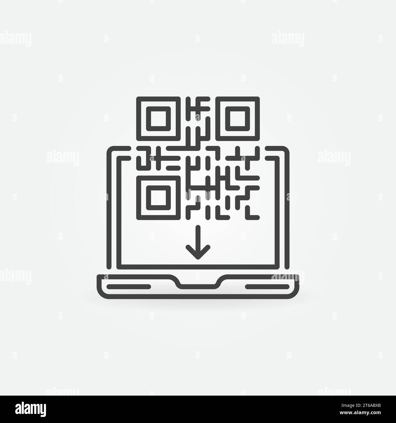 QR Code with Laptop linear vector concept icon or logo element Stock ...
