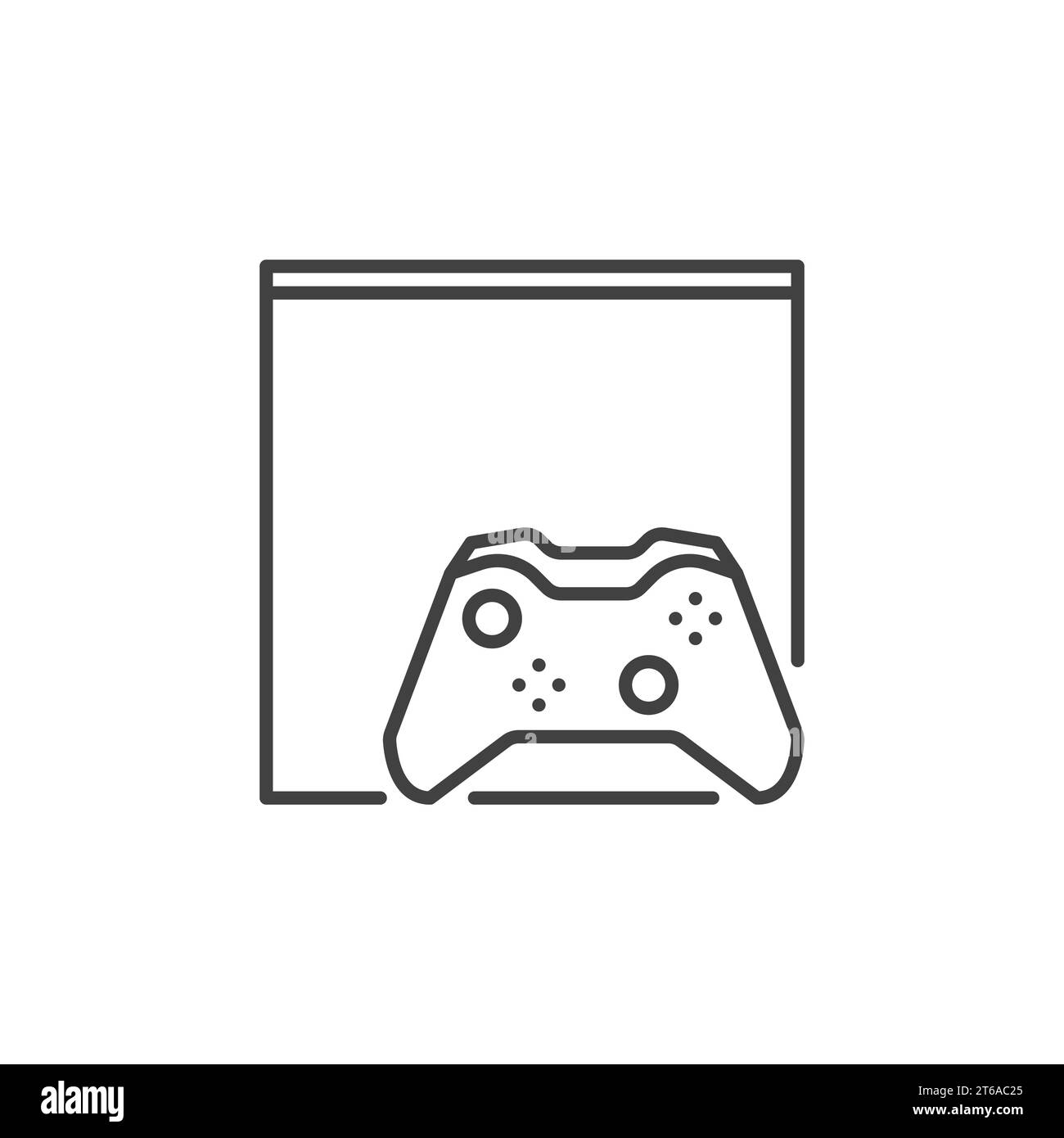 Gamepad with Video Game console concept icon or symbol in outline style ...