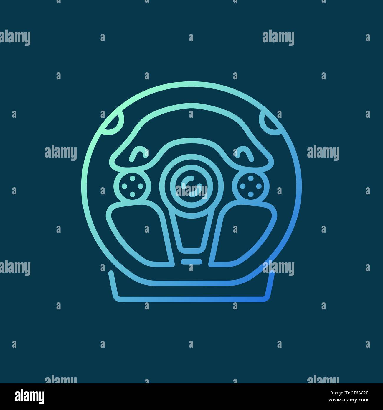 Gaming Racing Wheel vector concept colored outline icon or logo element ...
