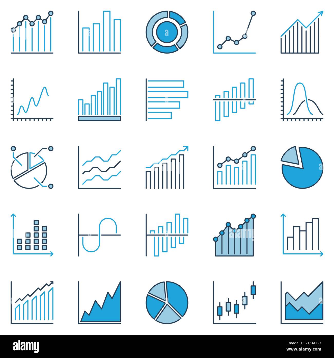 Chart and Graph creative icons. Vector Column and Pie Chart concept ...