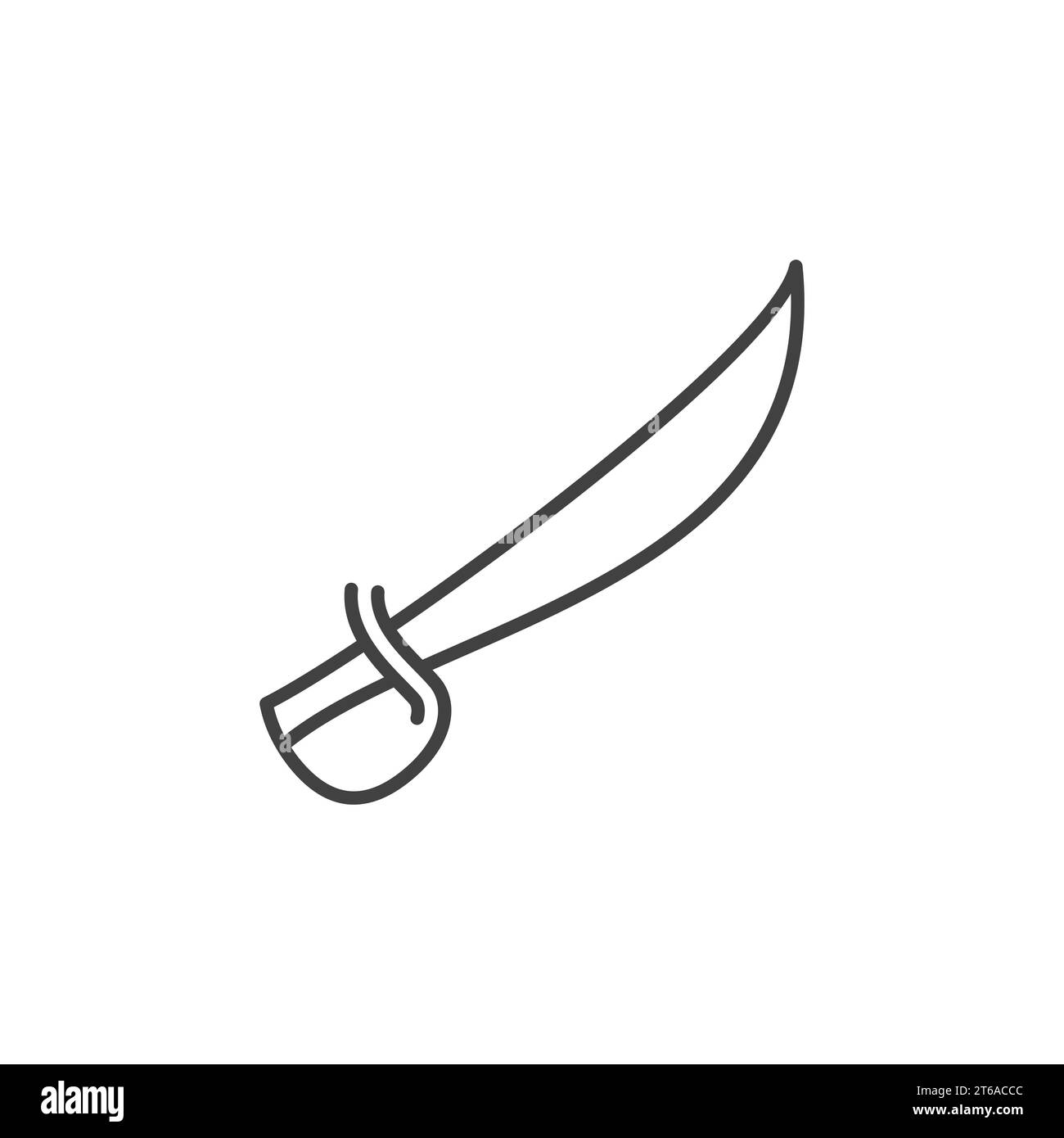 Scimitar Sword vector concept outline icon or symbol Stock Vector Image ...