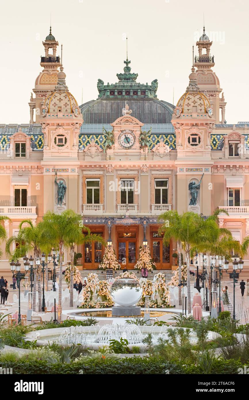 Monaco, Monte-Carlo, 12 November 2022: The famous square of Casino ...