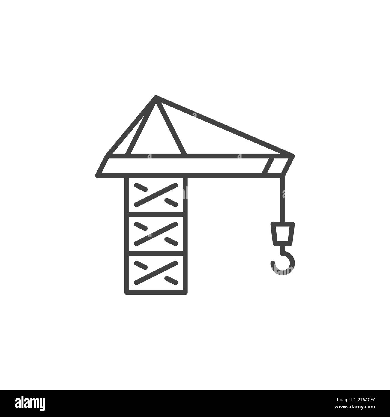 Tower Crane vector concept minimal icon or symbol in thin line style ...