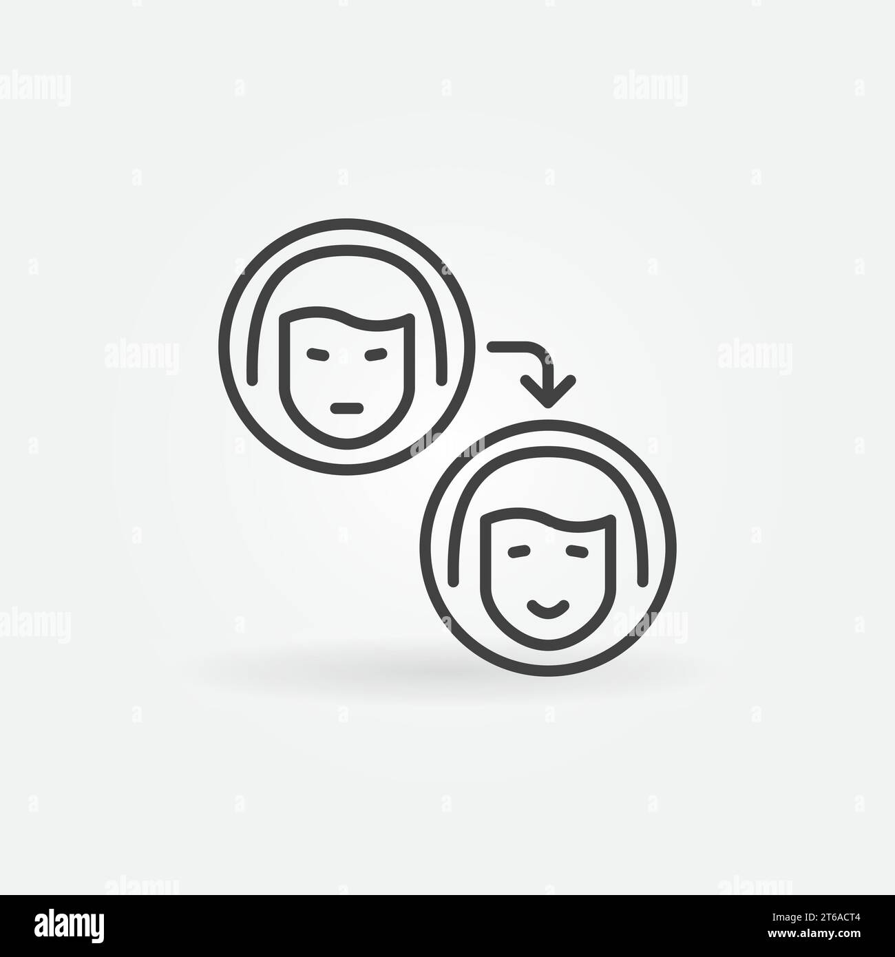 Deepfake outline icon. Vector Woman Face Swap concept linear symbol or ...
