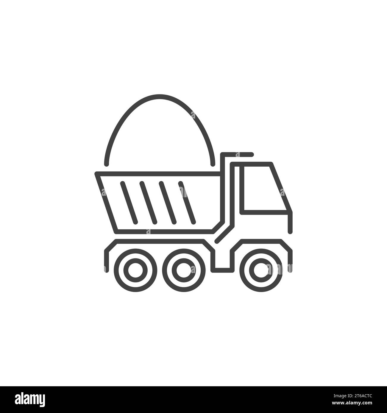 Truck with Sand vector concept icon or sign in thin line style Stock ...