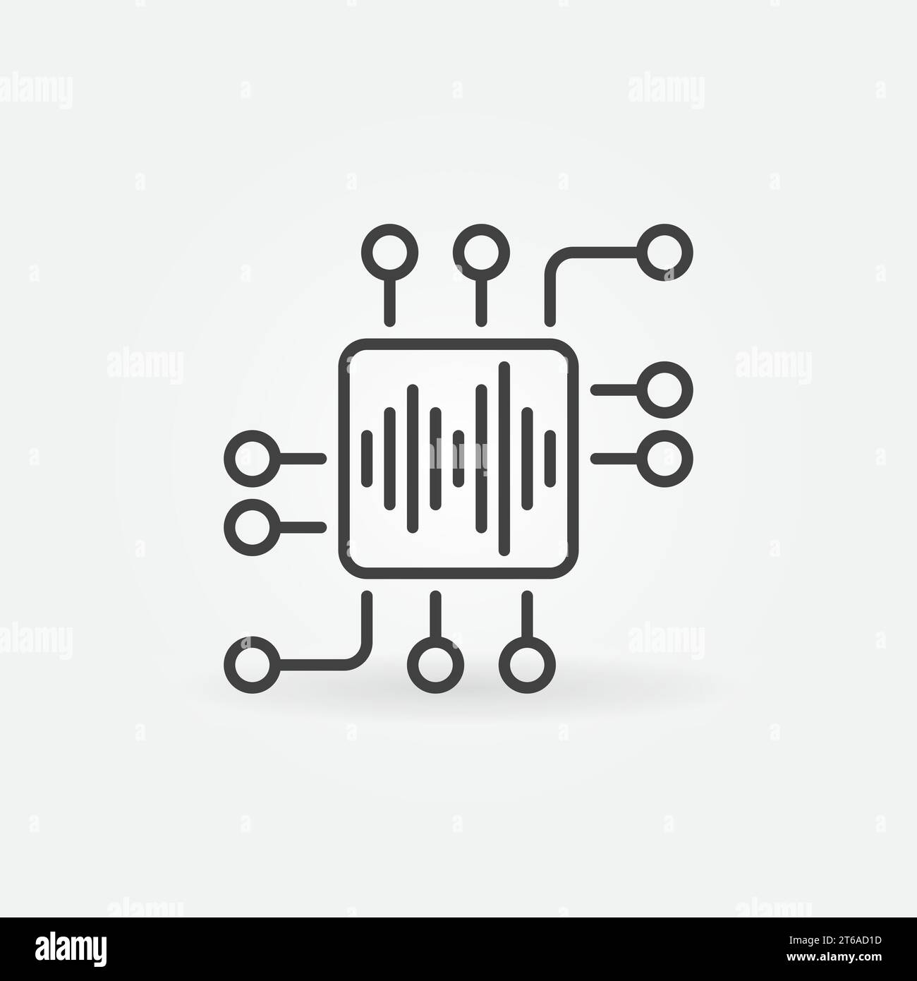 Chip with Sound wave outline vector concept icon or design element ...
