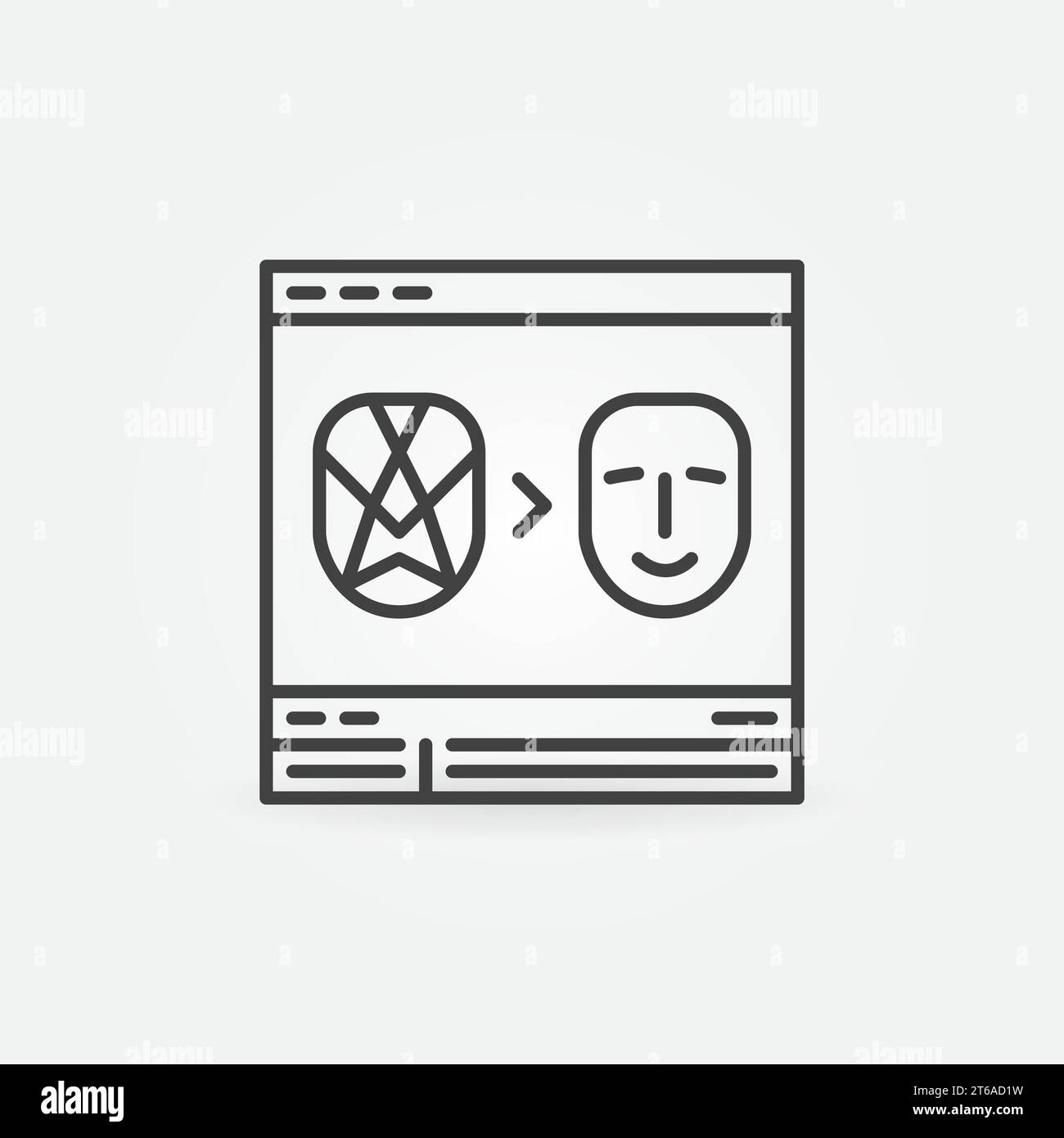 Deepfake Online Video vector concept icon or symbol in thin line style ...