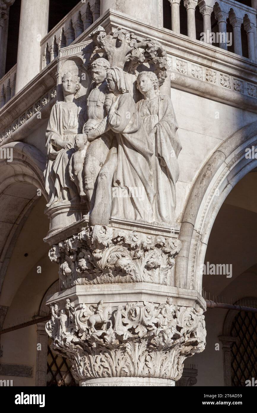 Detail of the top of a beam of St. Mark's Basilica in Venice, Italy ...