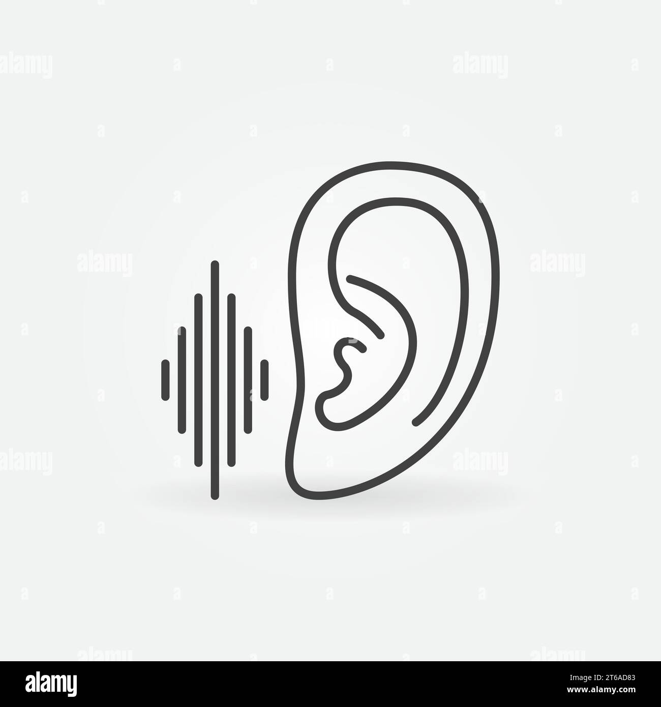 Ear with Sound Wave vector Listen concept icon or symbol in thin line ...