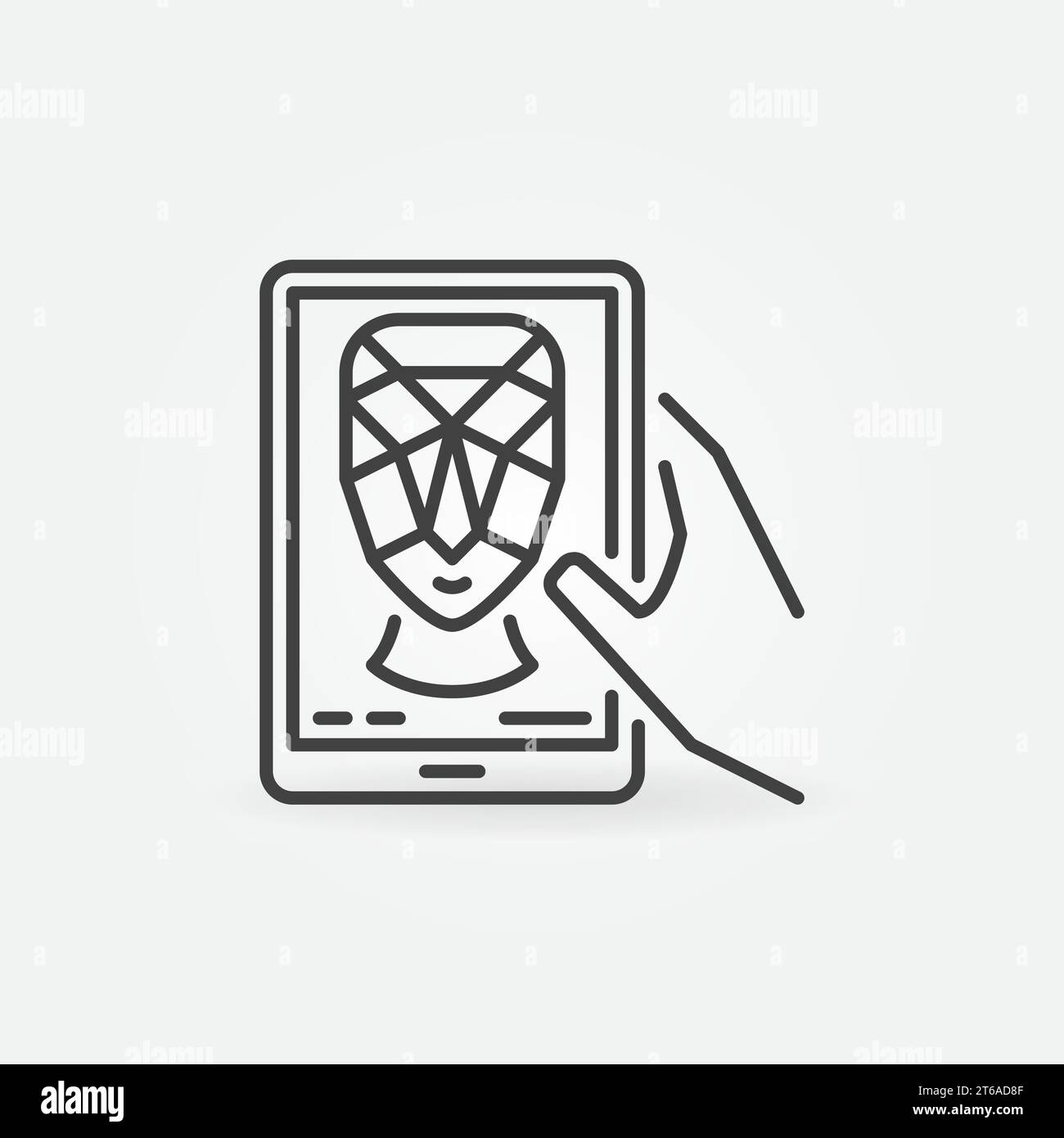 Face Recognition and Authentication on Tablet Device vector concept ...