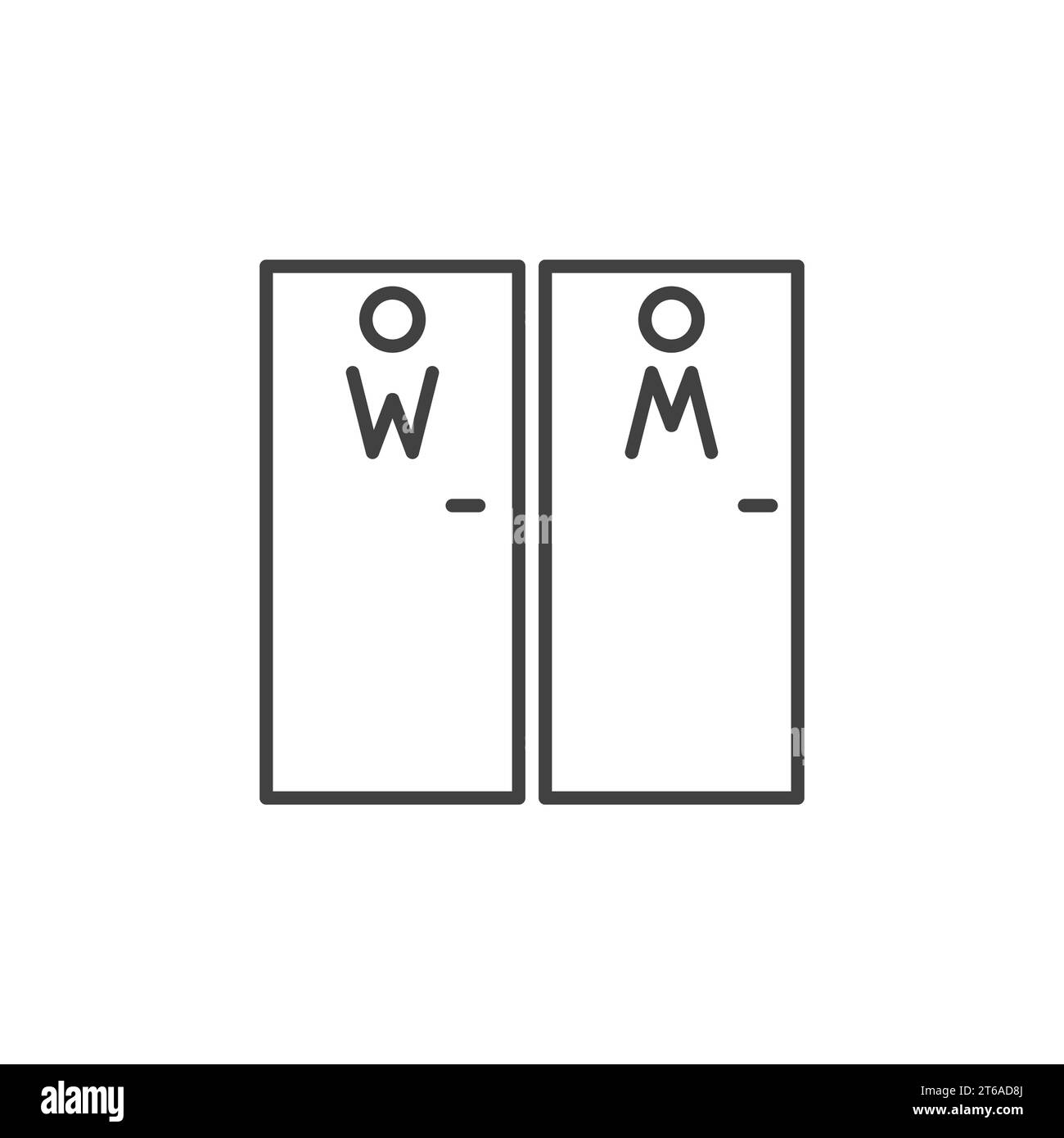 WC doors vector concept icon or sign in thin line style Stock Vector ...