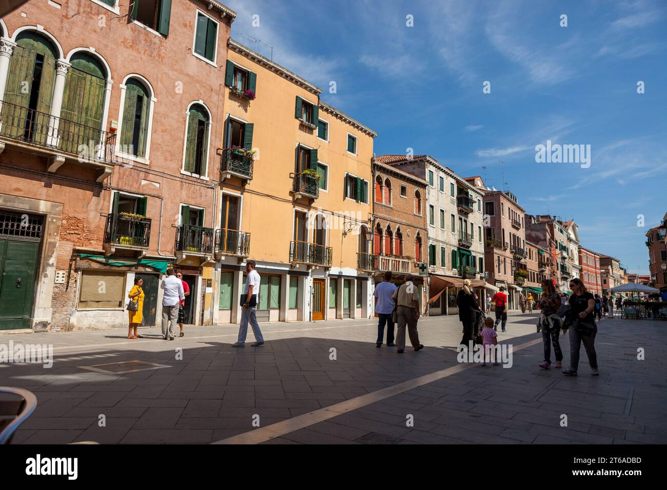 Commercial street in the Castello district in Venice, Italy Stock Photo ...