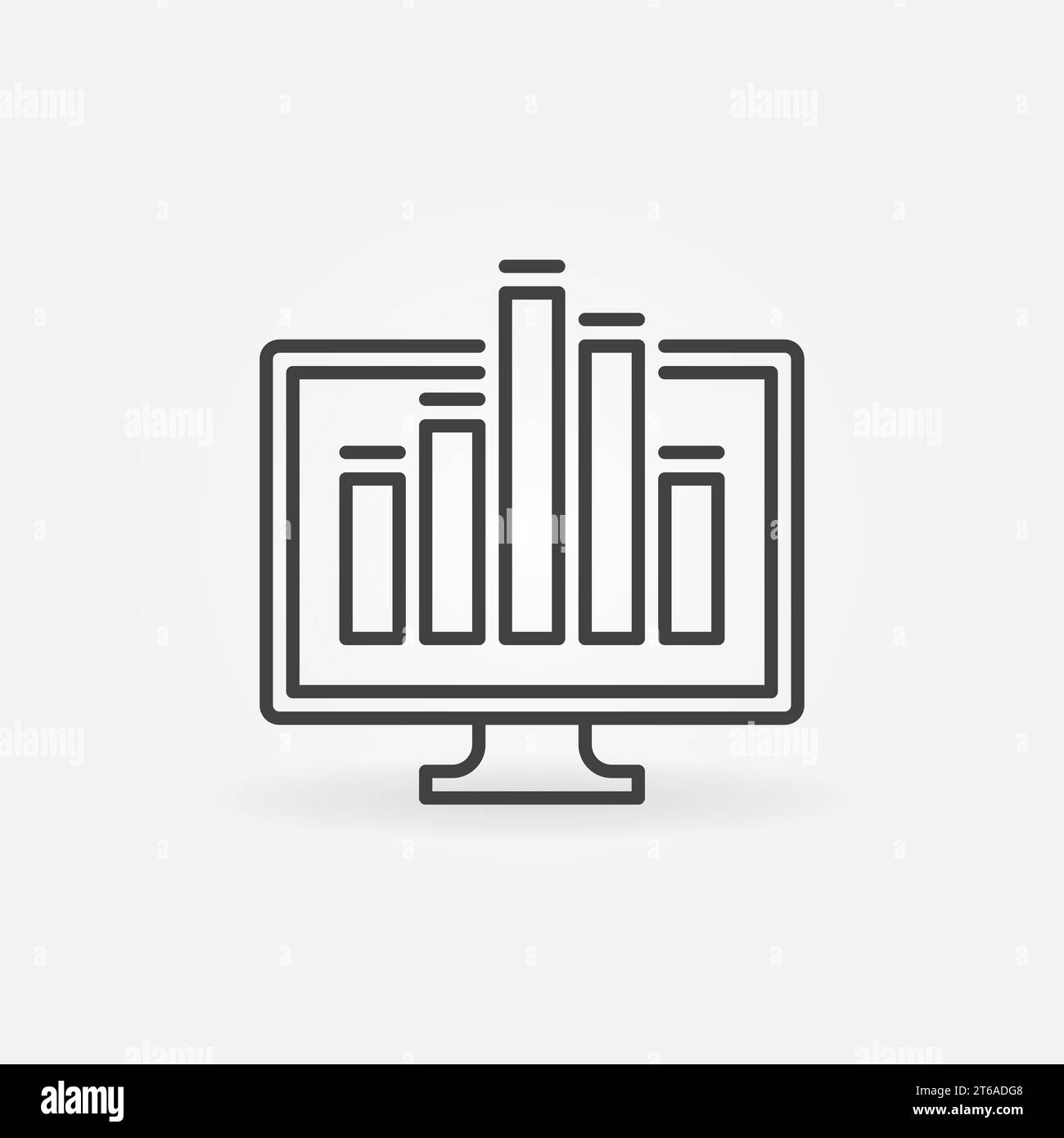 Computer Display with Sound Equalizer vector concept icon in outline style Stock Vector Image ...