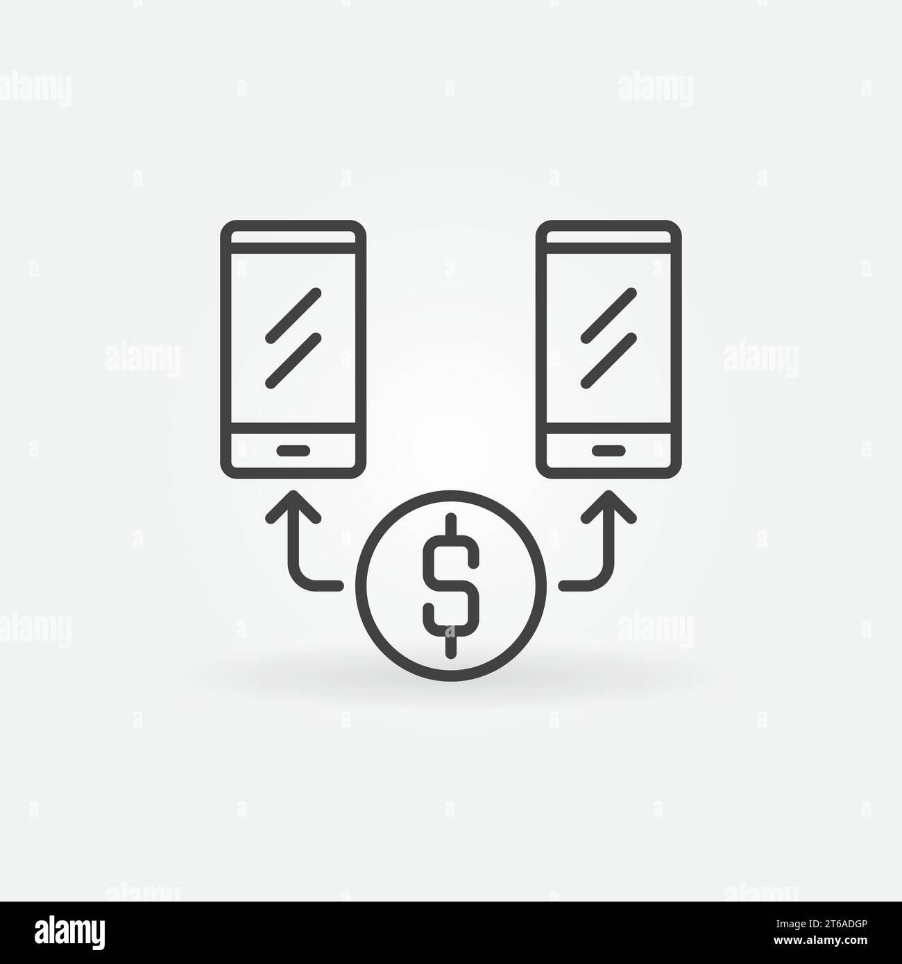 Smartphone Money Transfer vector concept icon or sign in outline style ...