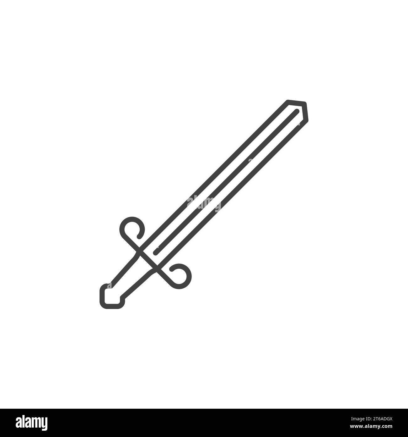 Vector Sword concept outline icon or logo element on white background ...