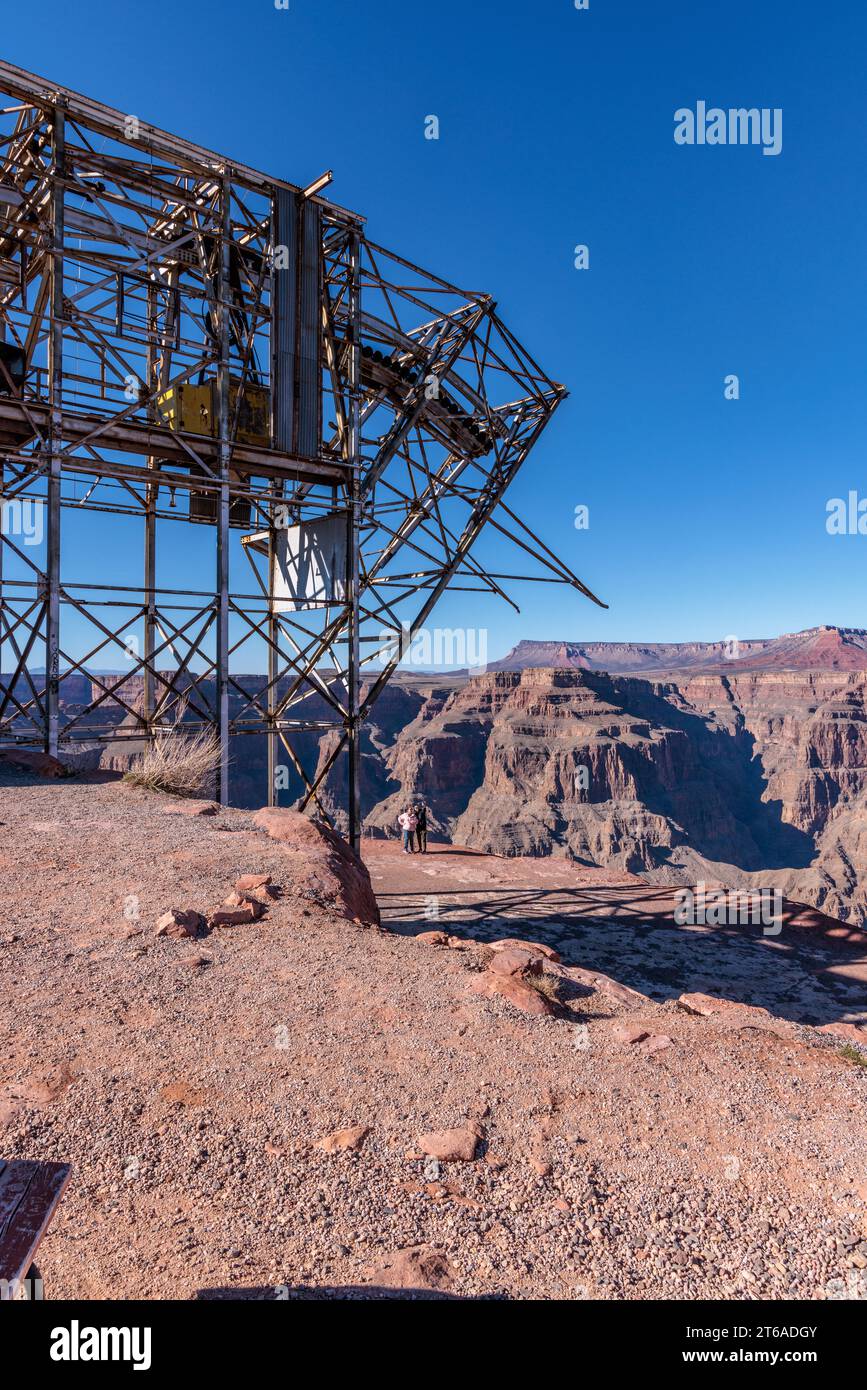 Abandoned steel framework of cable head-house use to mine bat guano at ...
