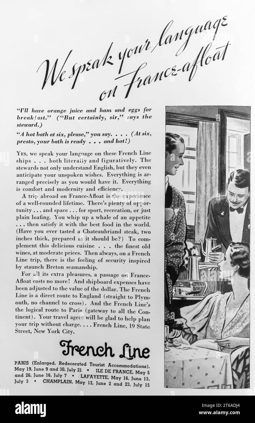 Retro french magazine advertisement hi-res stock photography and images ...