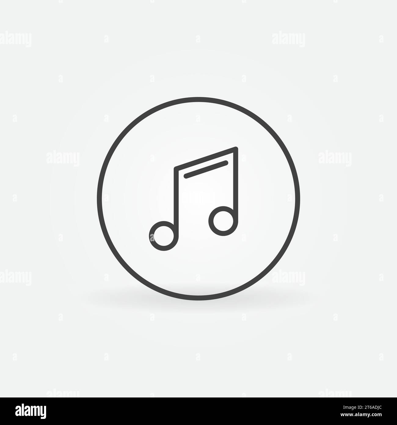 Music Note in Circle outline vector concept icon or design element ...