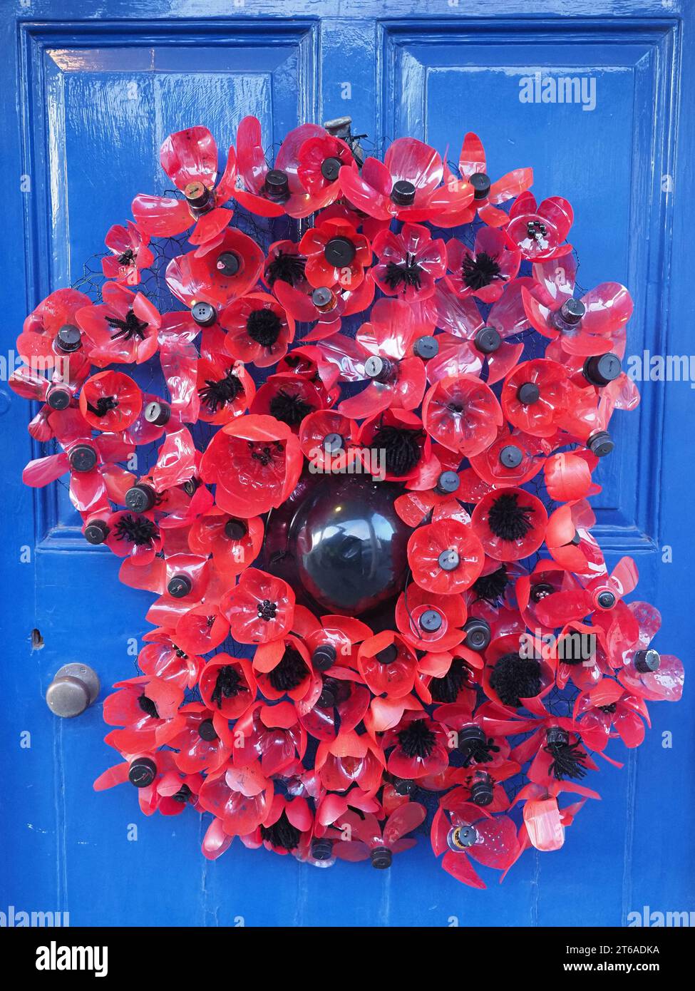 Queenborough, Kent, UK. 9th Nov, 2023. Poppy shape made out of poppies ...