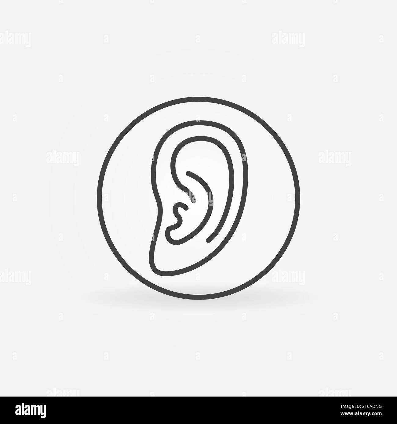 Ear in Circle vector thin line concept icon or design element Stock ...