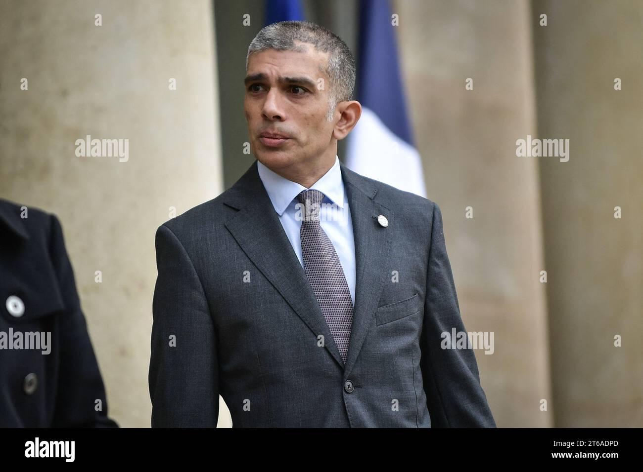 Paris, France. 09th Nov, 2023. Jordanian Prince Rashid bin El Hassan leaves the Elysee Palace ...