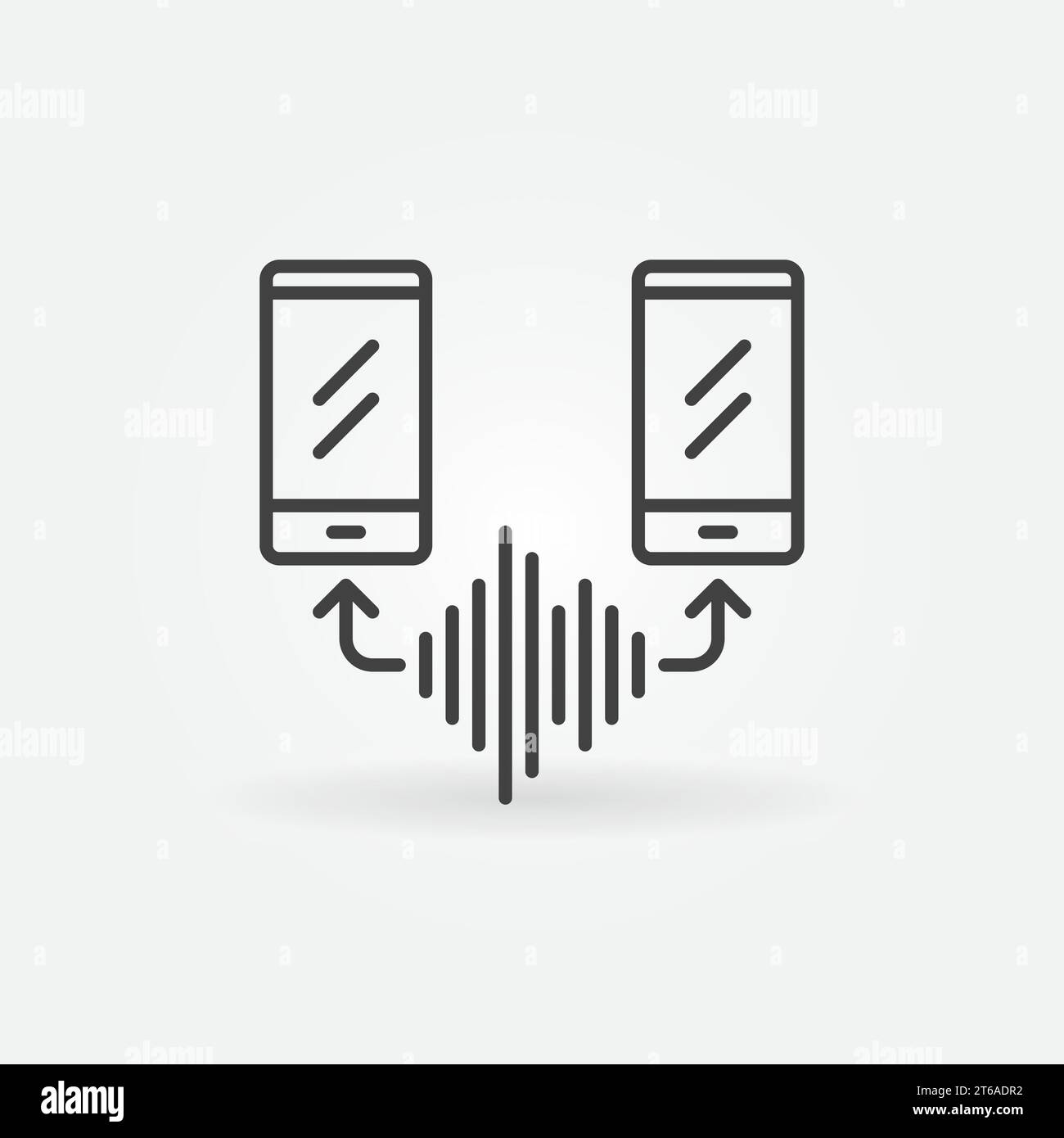 Smartphones with Sound wave vector thin line concept icon or design ...