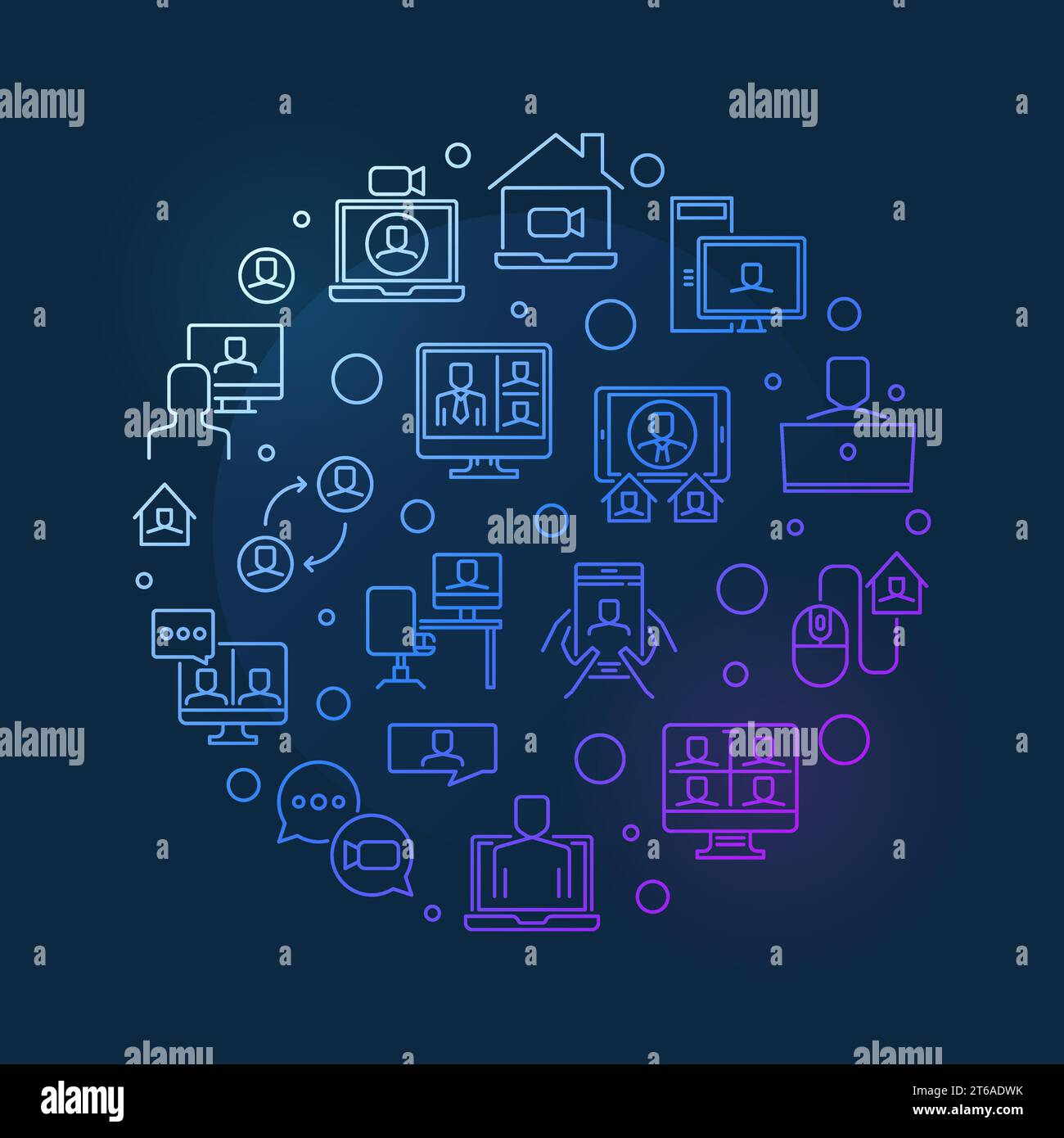 Vector Video Conference colored banner - online conference concept ...