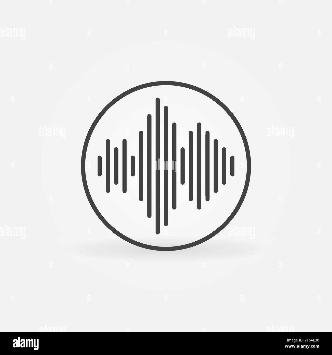 Sound Wave linear vector concept round icon or logo element Stock ...