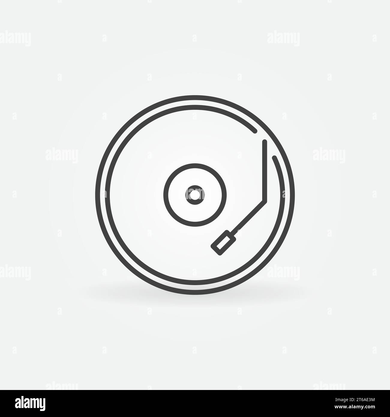 Vinyl Player vector concept round icon or sign in outline style Stock ...
