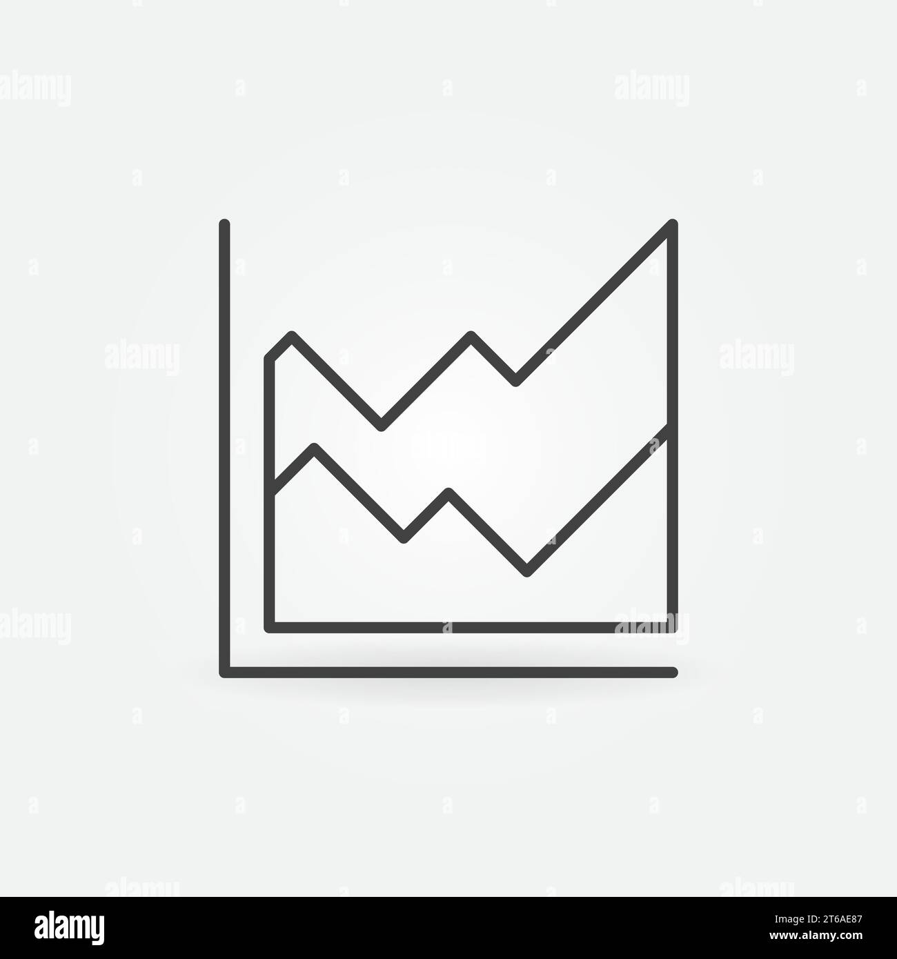 Area Chart vector thin line concept minimal icon or design element ...