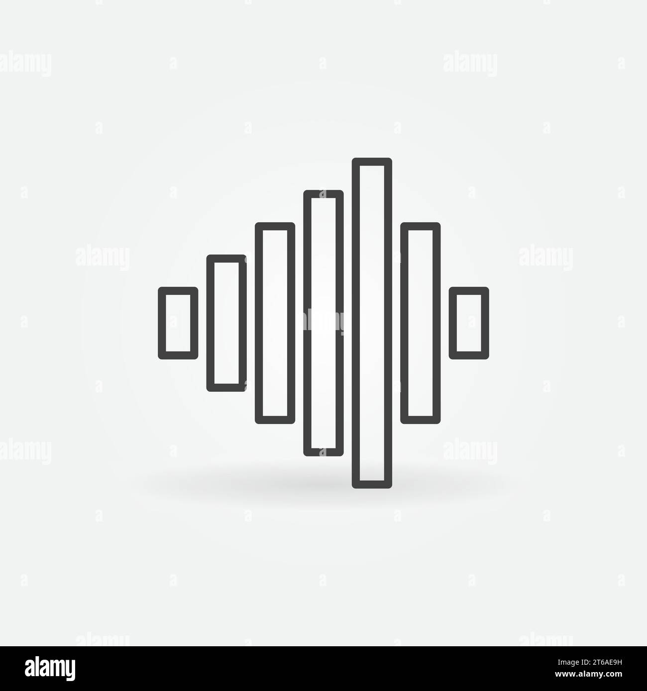 Sound Wave vector concept minimal icon or sign in outline style Stock ...