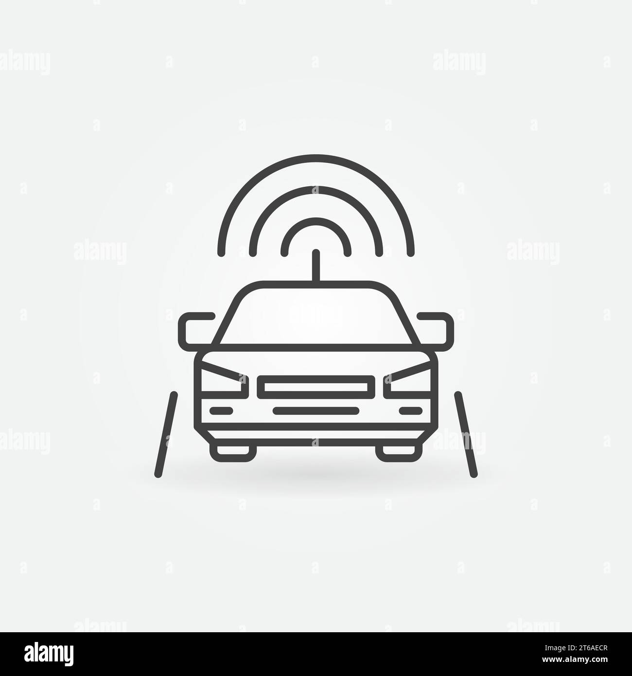 Autonomous Robotic Car on Highway linear vector concept icon or logo ...