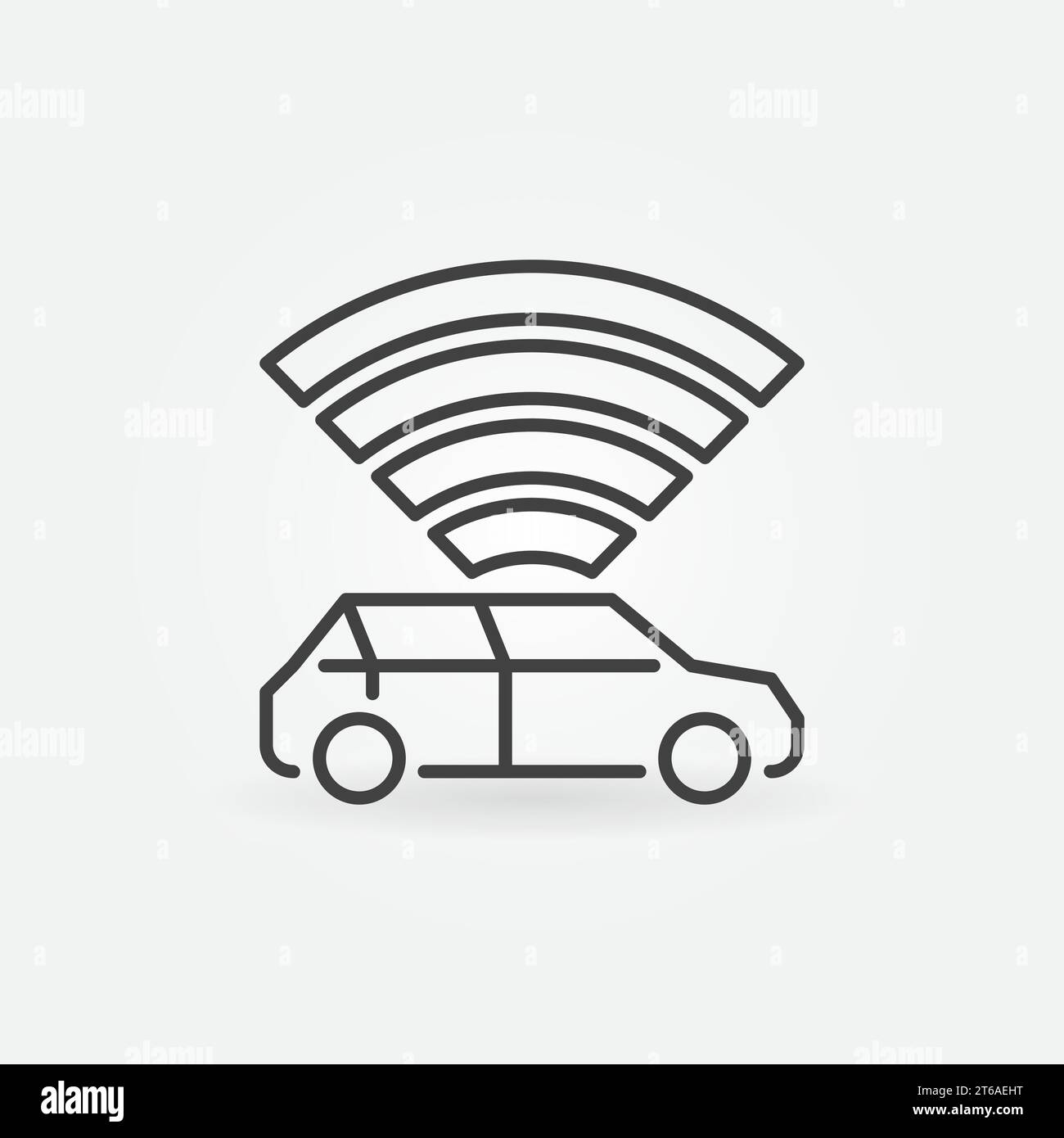 Autonomous Vehicle with Radio Waves vector concept icon or sign in ...