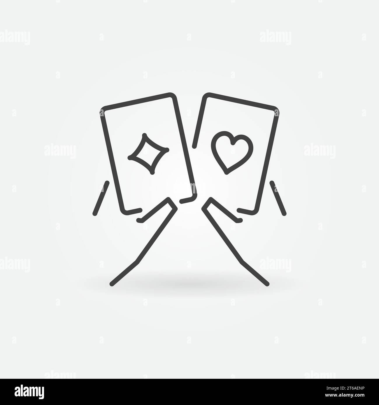 Pair of Playing Cards in Hands vector outline concept icon Stock Vector ...