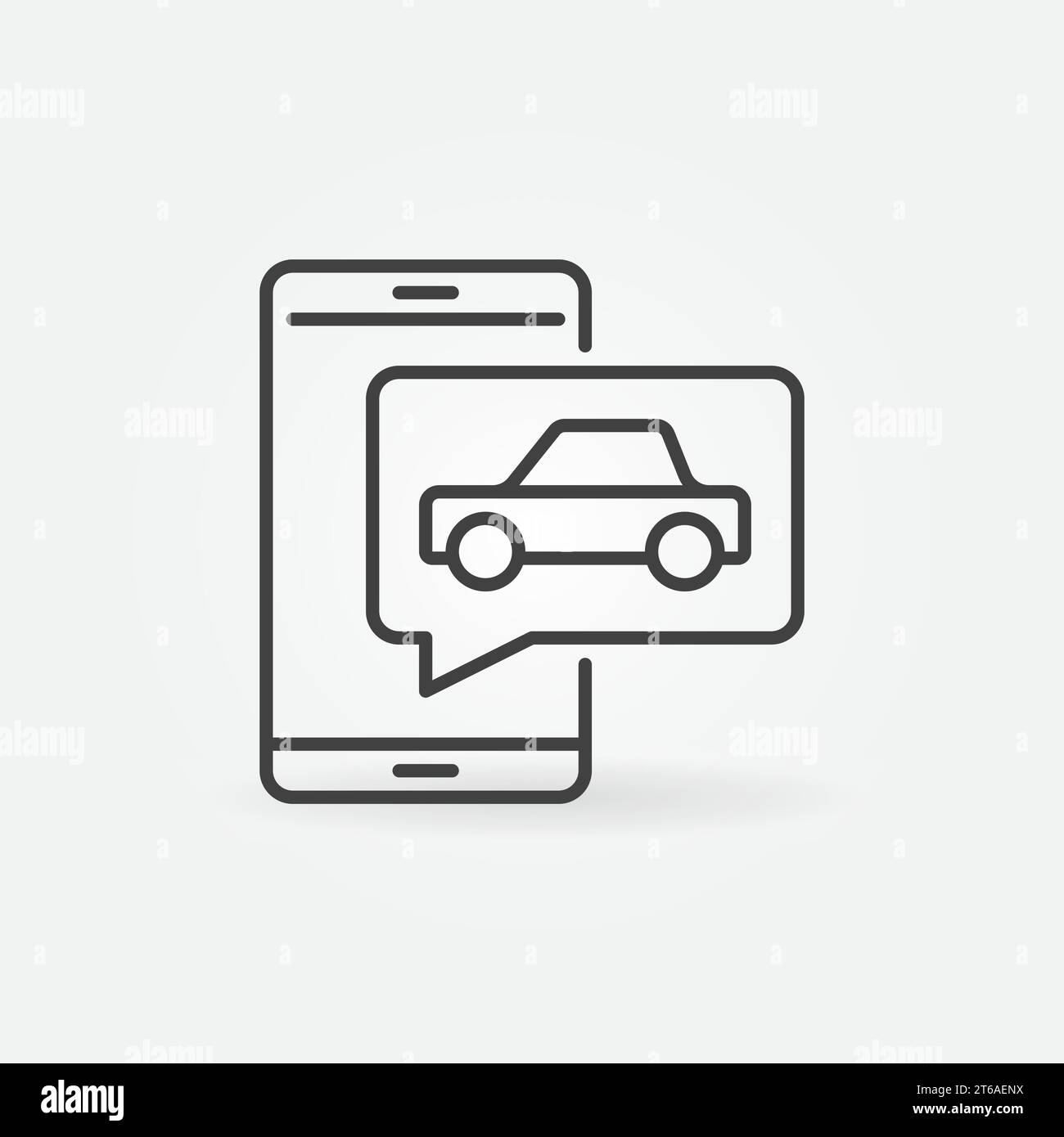 Smart Phone with Self-driving Car App vector concept icon or sign in ...