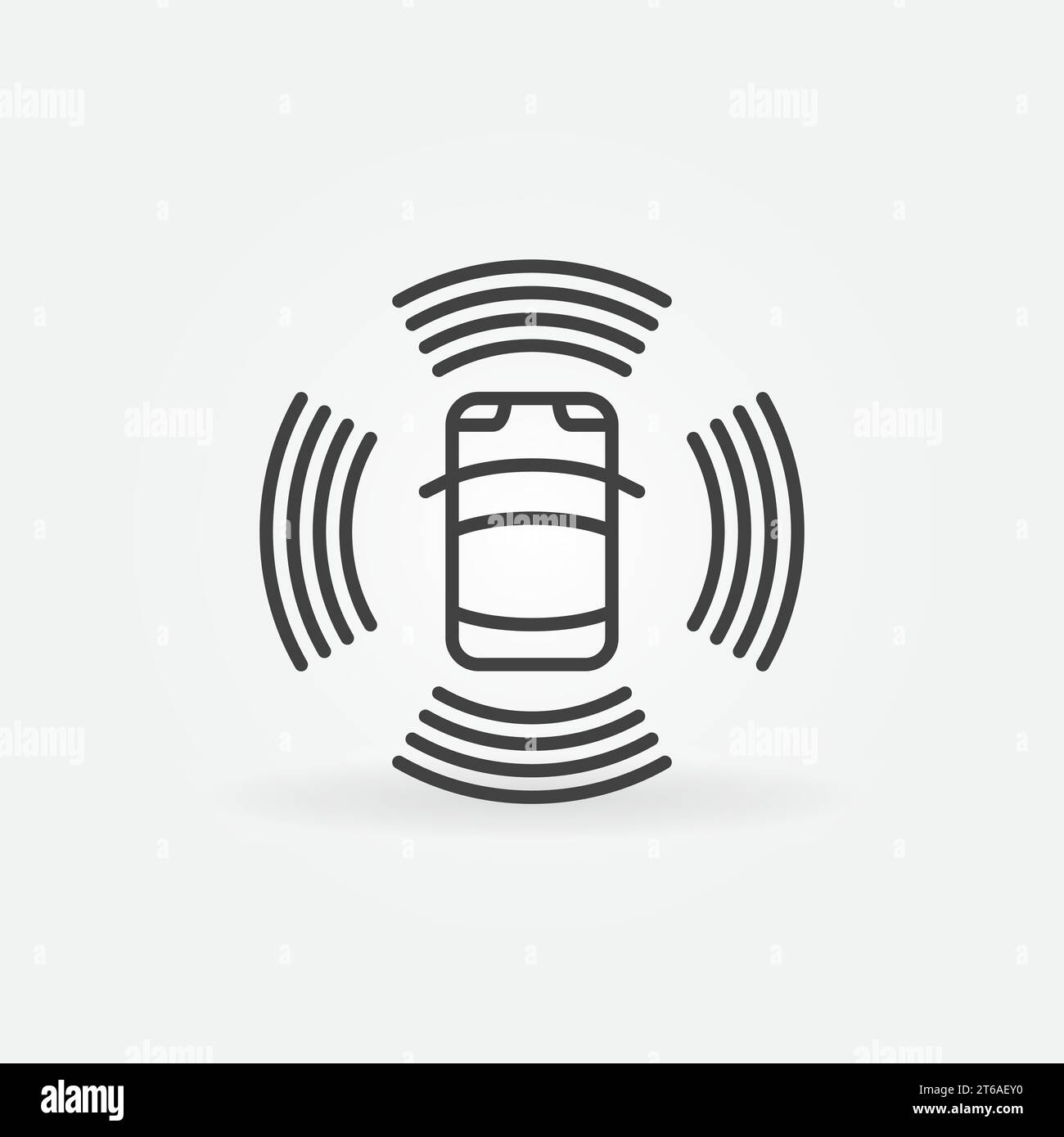 Autonomous Automobile linear icon. Self Driving Car vector concept ...