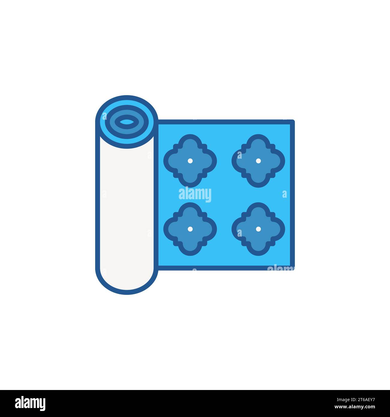 Blue Wallpaper Roll vector concept creative icon or design element ...