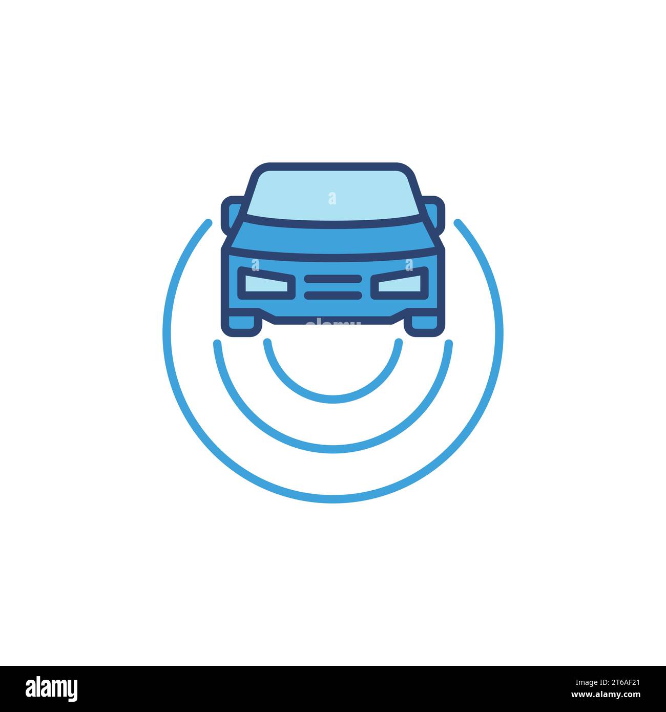 Car Autopilot blue icon - Autonomous Vehicle vector concept colored ...