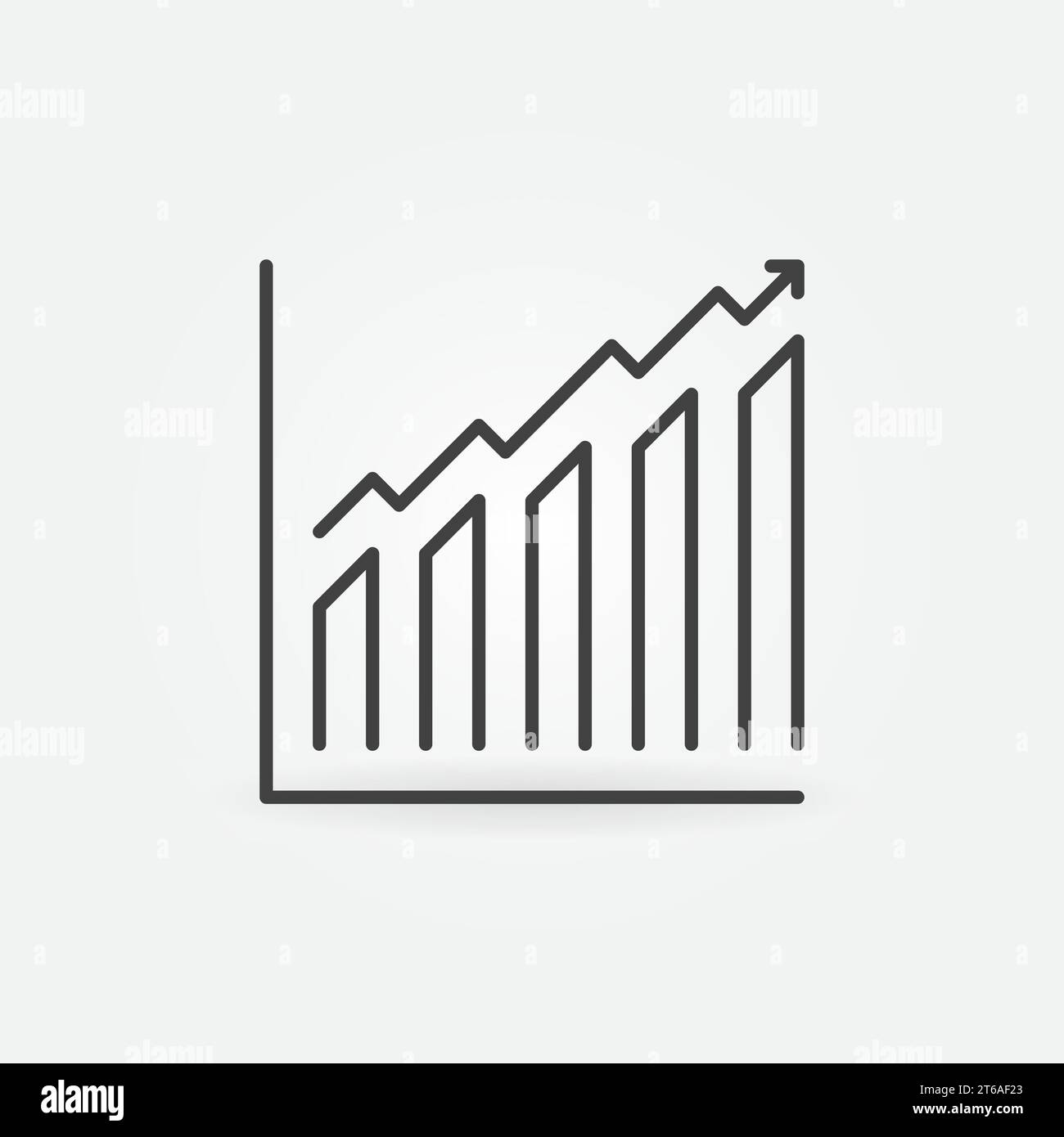 Chart with Arrow outline vector concept icon or design element Stock ...