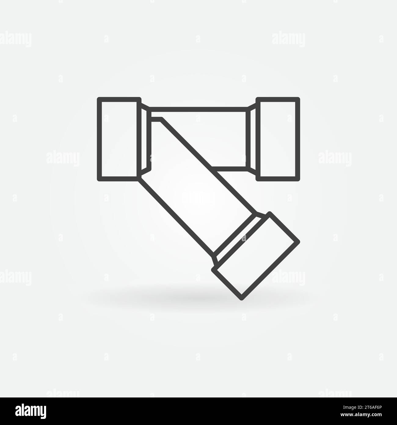 Sanitary Brass Filter for Water pipe Y Type outline vector concept icon ...